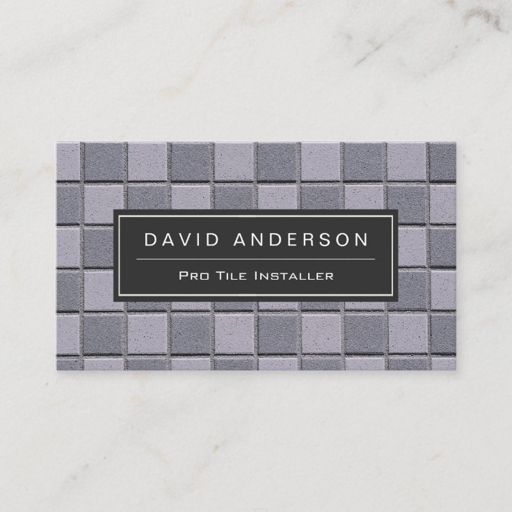 Construction Tile Installer Stylish Easy Customize Business Card | Zazzle