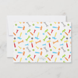 Construction Tools Birthday Thank You Card | Zazzle