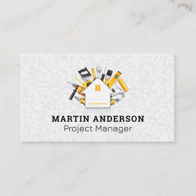Construction Tools | Carpentry Logo Business Card | Zazzle