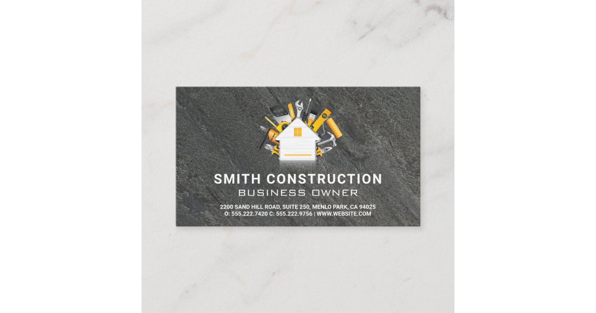 Construction Tools | Home Improvement | Slate Business Card | Zazzle