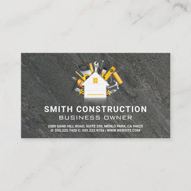 Construction Tools | Home Improvement | Slate Business Card | Zazzle
