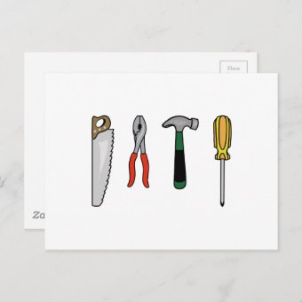CONSTRUCTION TOOLS POSTCARD | Zazzle