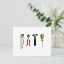 CONSTRUCTION TOOLS POSTCARD | Zazzle