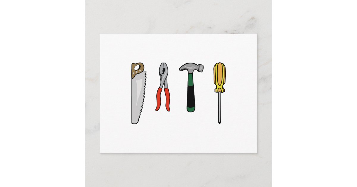 CONSTRUCTION TOOLS POSTCARD | Zazzle