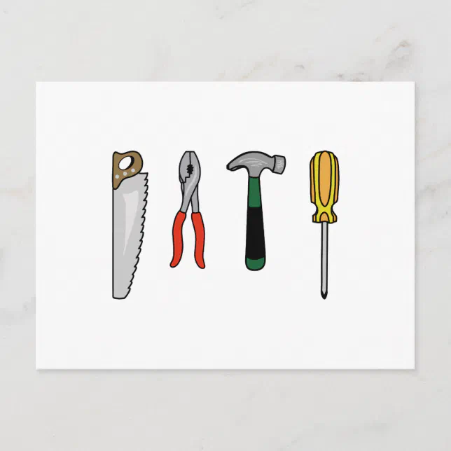 CONSTRUCTION TOOLS POSTCARD | Zazzle