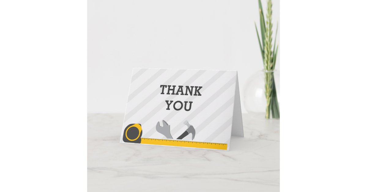 Construction Tools Thank You Card | Zazzle