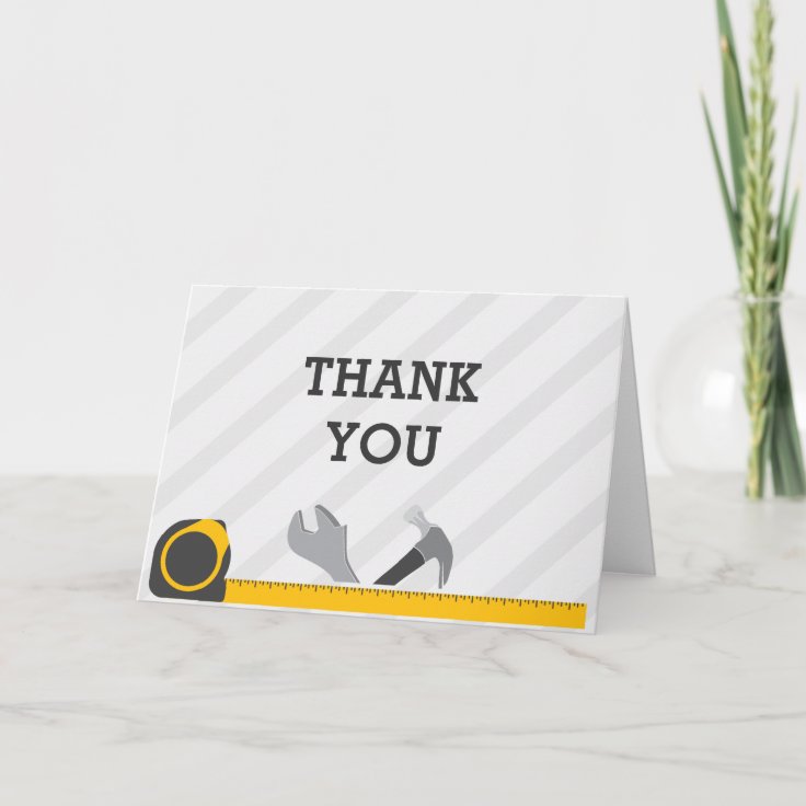 Construction Tools Thank You Card | Zazzle