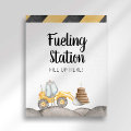 Construction Truck Fueling Station Party Sign | Zazzle
