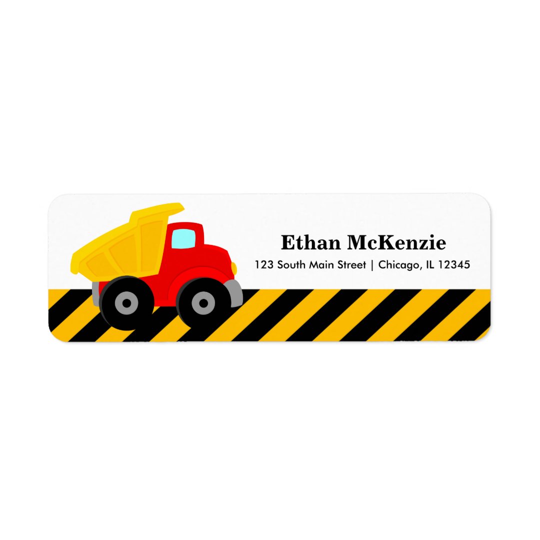 Construction Truck Label | Zazzle