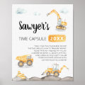 Construction Truck Time Capsule Sign | Zazzle