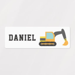 Construction Trucks and Vehicles Personalized Kids' Labels | Zazzle