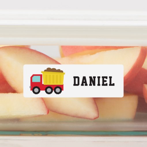 Construction Trucks and Vehicles Personalized Kids' Labels | Zazzle