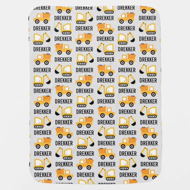 Construction Trucks Digger & Dump Truck Baby Blanket | Zazzle
