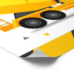 Construction Trucks Kids Birthday Loading Zone Poster | Zazzle