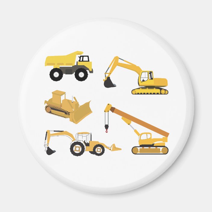 Construction Trucks Kids Magnet | Zazzle.com