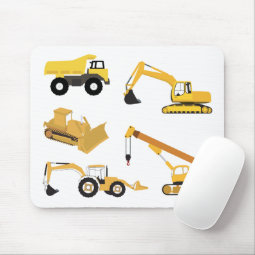 Construction Trucks Mouse Pad | Zazzle