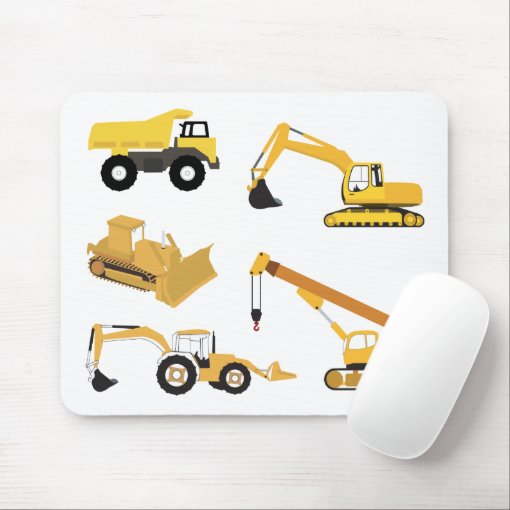 Construction Trucks Mouse Pad | Zazzle