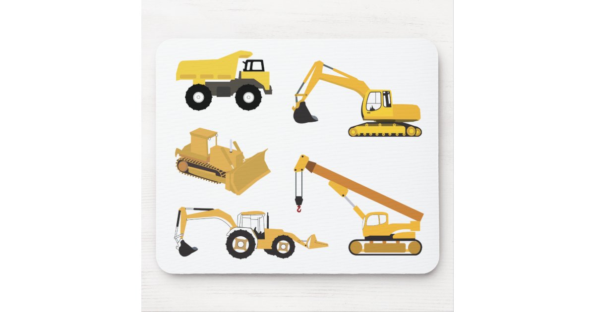 Construction Trucks Mouse Pad | Zazzle