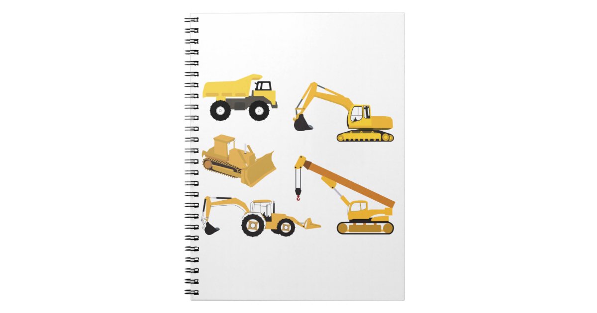 Construction Trucks Notebook | Zazzle