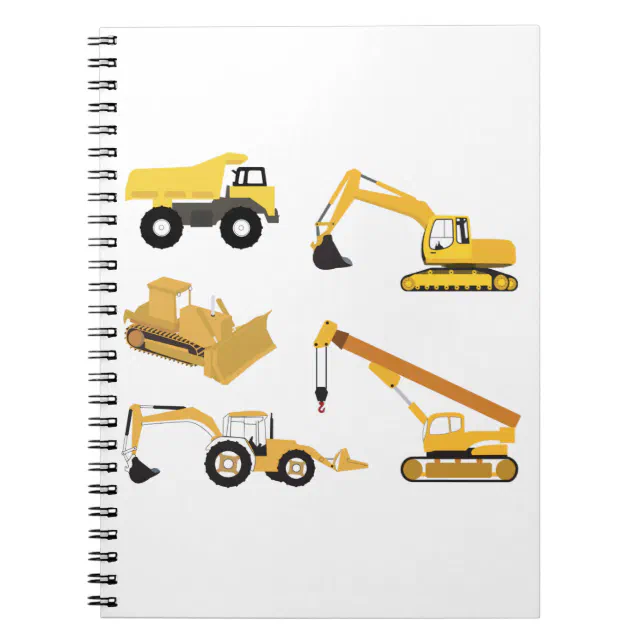 Construction Trucks Notebook | Zazzle