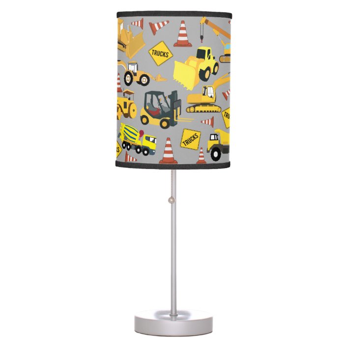 Construction Trucks Pattern Table Lamp | Zazzle.com