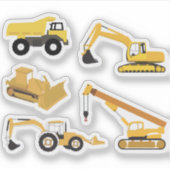 Construction Trucks Sticker | Zazzle