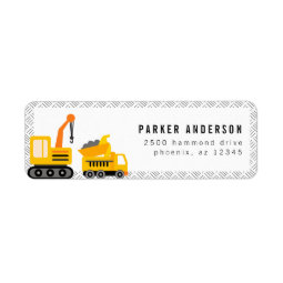 Construction Trucks Theme Address Label | Zazzle