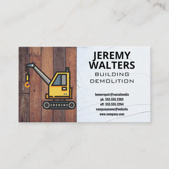 Construction Vehicle | Building Demolition Business Card | Zazzle