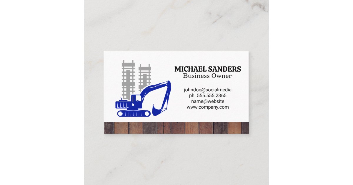 Construction Vehicle | Commercial Buildings Business Card | Zazzle
