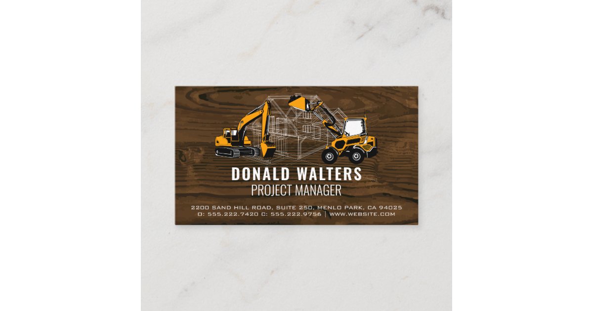 Construction Vehicles | Blueprints Business Card | Zazzle