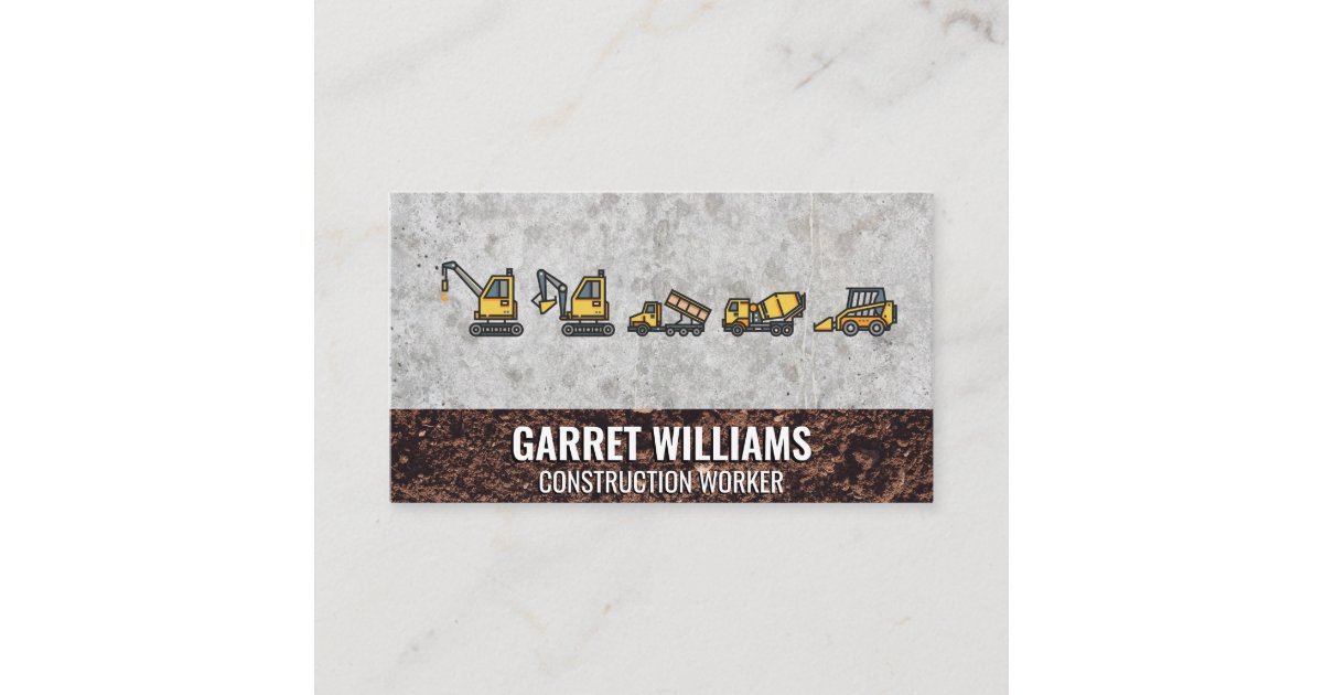Construction Vehicles Business Card | Zazzle