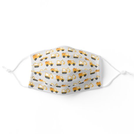 Construction Digger and Dump Truck Fabric | Zazzle