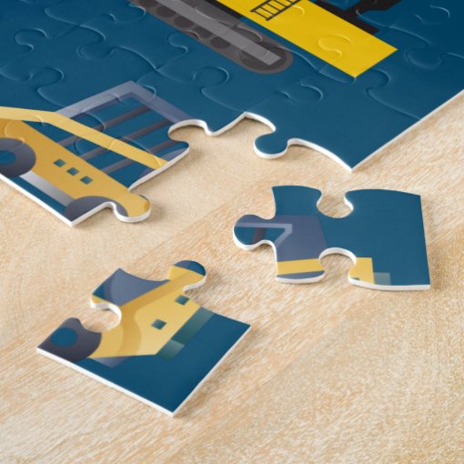 Construction Warning Work Zone w/ Name Jigsaw Puzzle | Zazzle