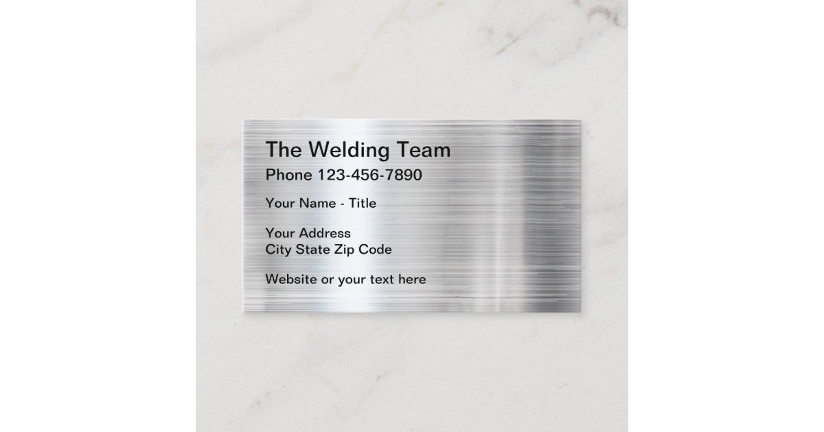 Construction Welding Metal Look Business Card | Zazzle