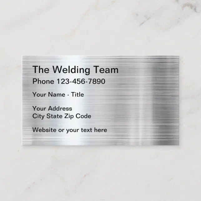 Construction Welding Metal Look Business Card | Zazzle