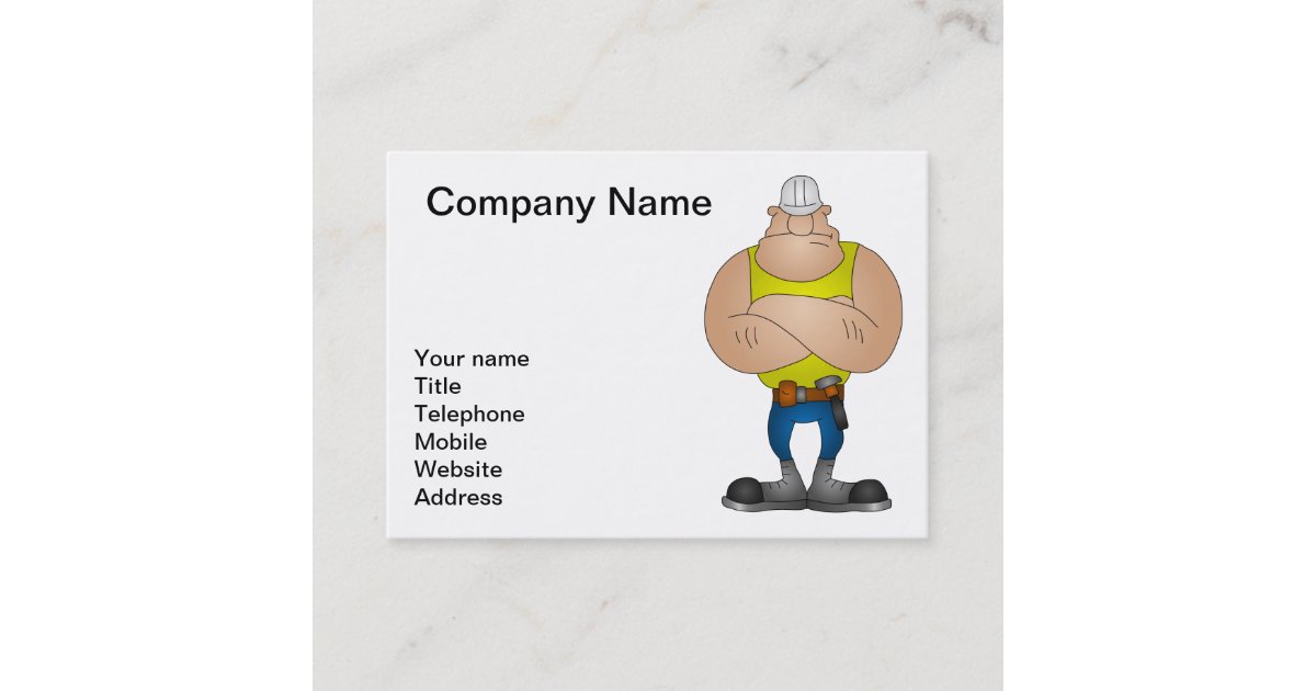 Construction worker business card | Zazzle