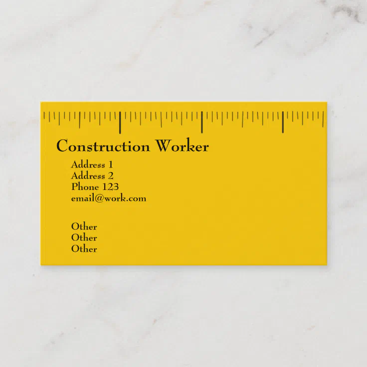 Construction Worker Business Card | Zazzle