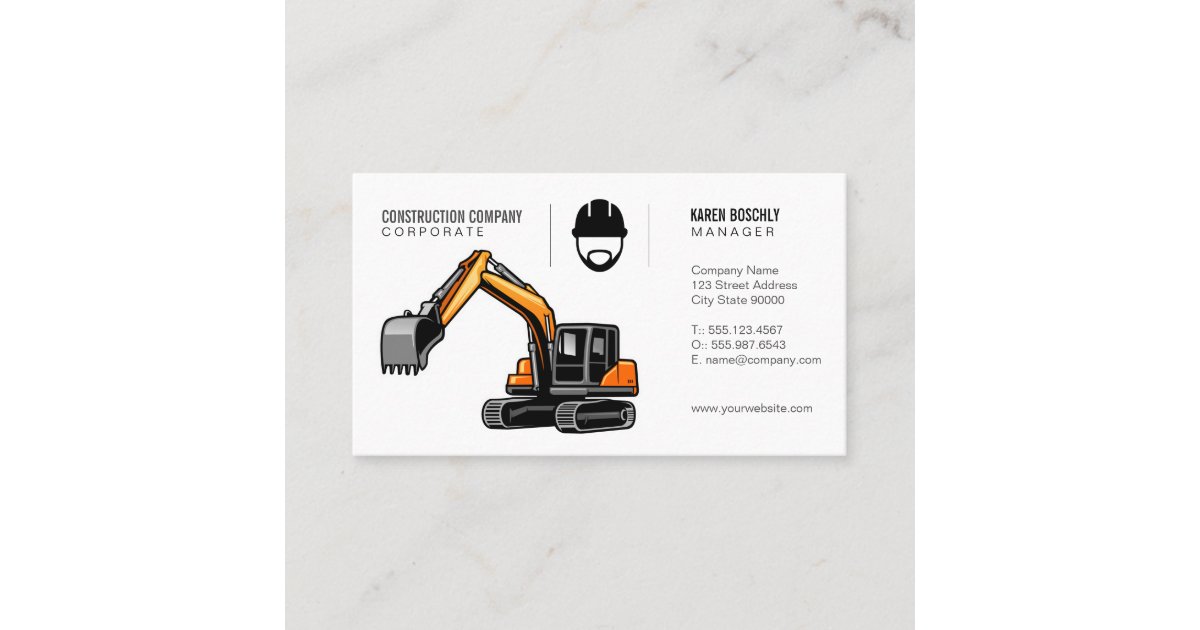 Construction Worker | Earth Mover Business Card | Zazzle