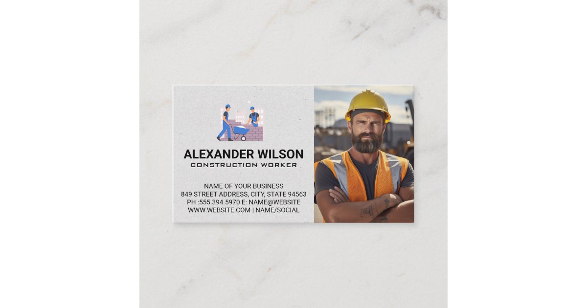 Construction Worker | Home Builders Business Card | Zazzle
