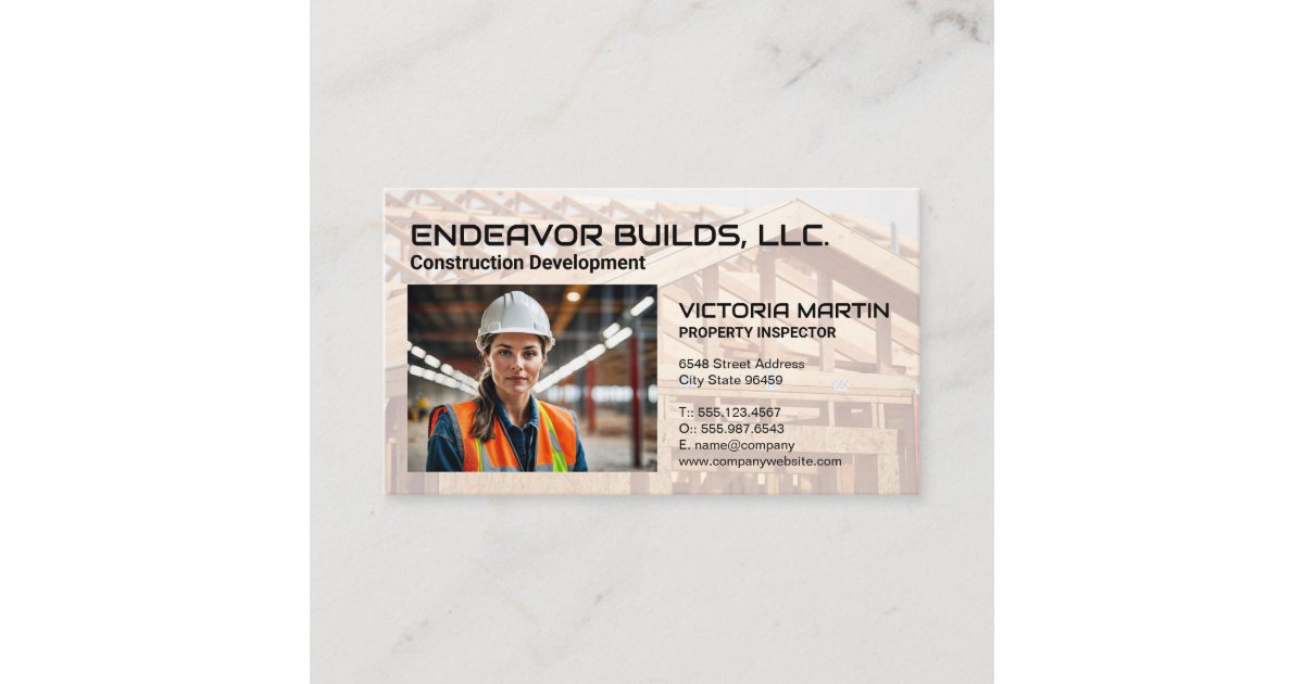 Construction Worker in Warehouse Business Card | Zazzle