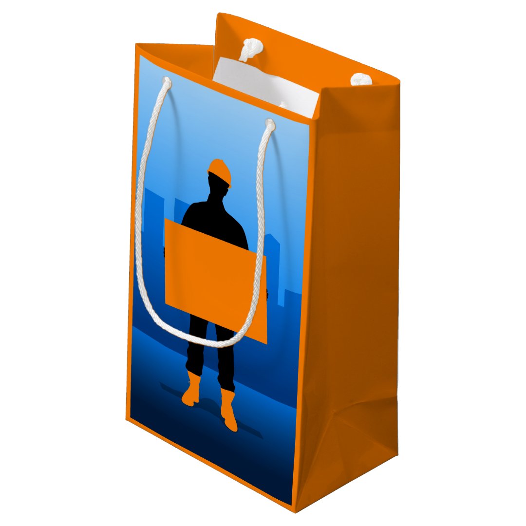 Construction Worker Small Gift Bag | Zazzle