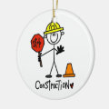 Construction Worker Stick Figure Ceramic Ornament | Zazzle