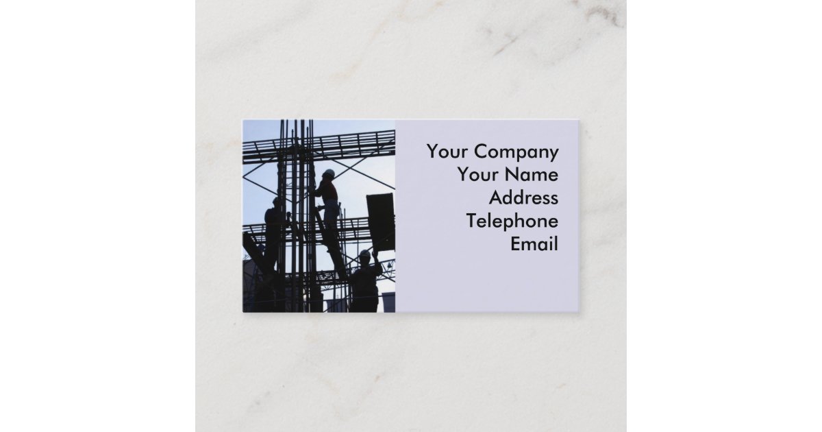 Construction Workers on Scaffolding Business Card | Zazzle