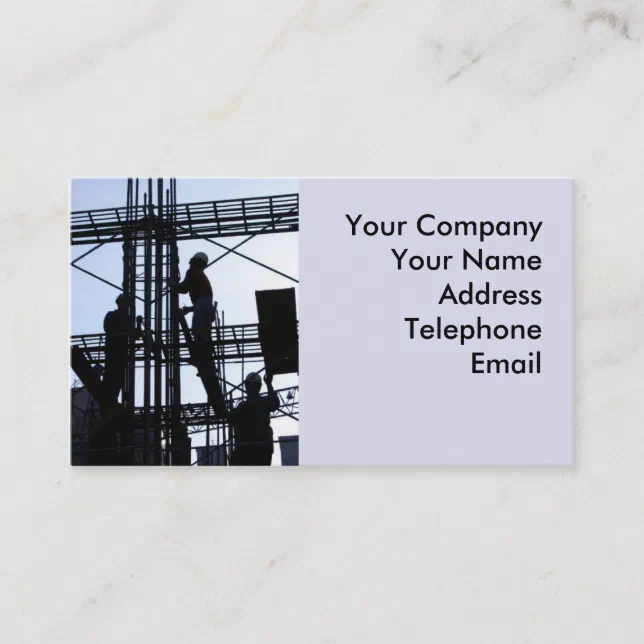 Construction Workers on Scaffolding Business Card | Zazzle