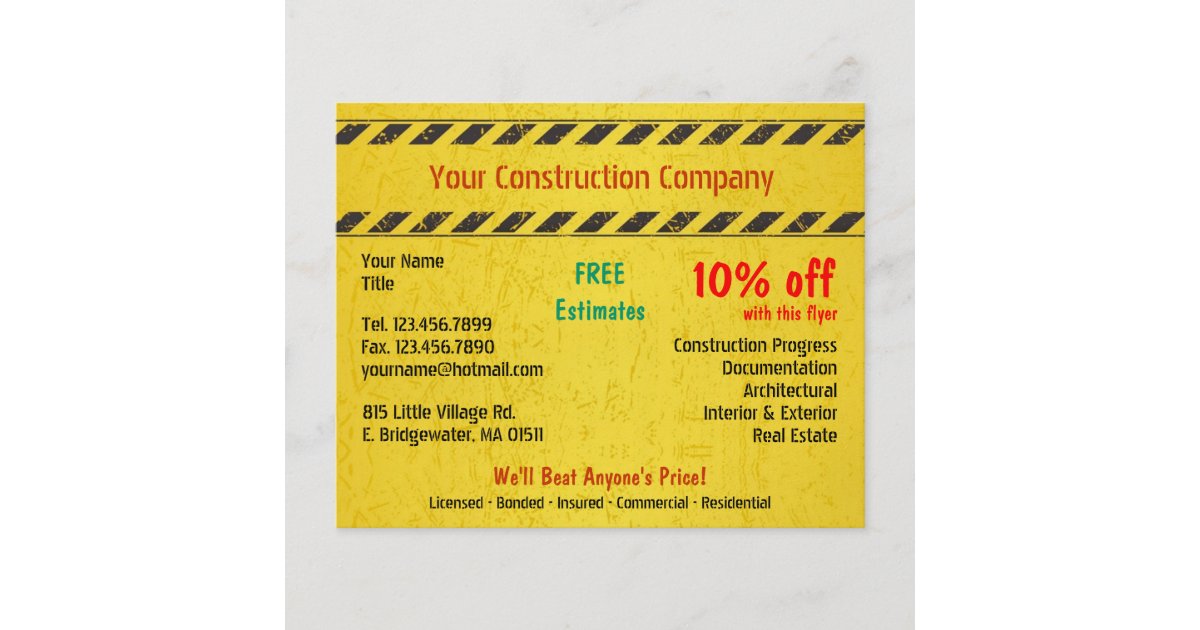 Constructions Flyers | Zazzle