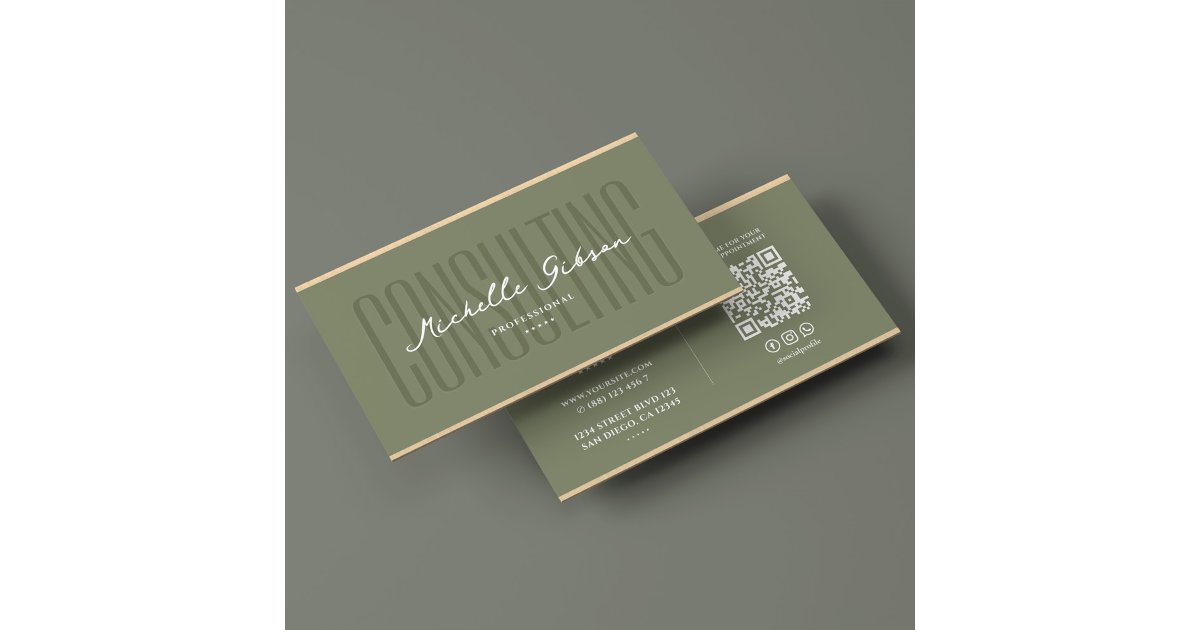 Consultant Counselor Consulting Sage Elegant Business Card | Zazzle