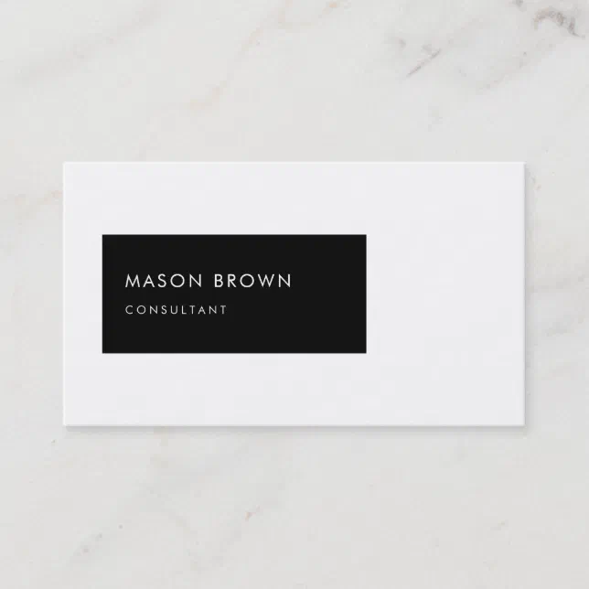 Consultant Profi Modern Black Rectangle Business Card | Zazzle