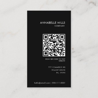 Consultant Vertical Minimalist Simple Qr Code Business Card | Zazzle