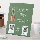 Container Plant Customizable QR Code Payment Pedestal Sign | Zazzle