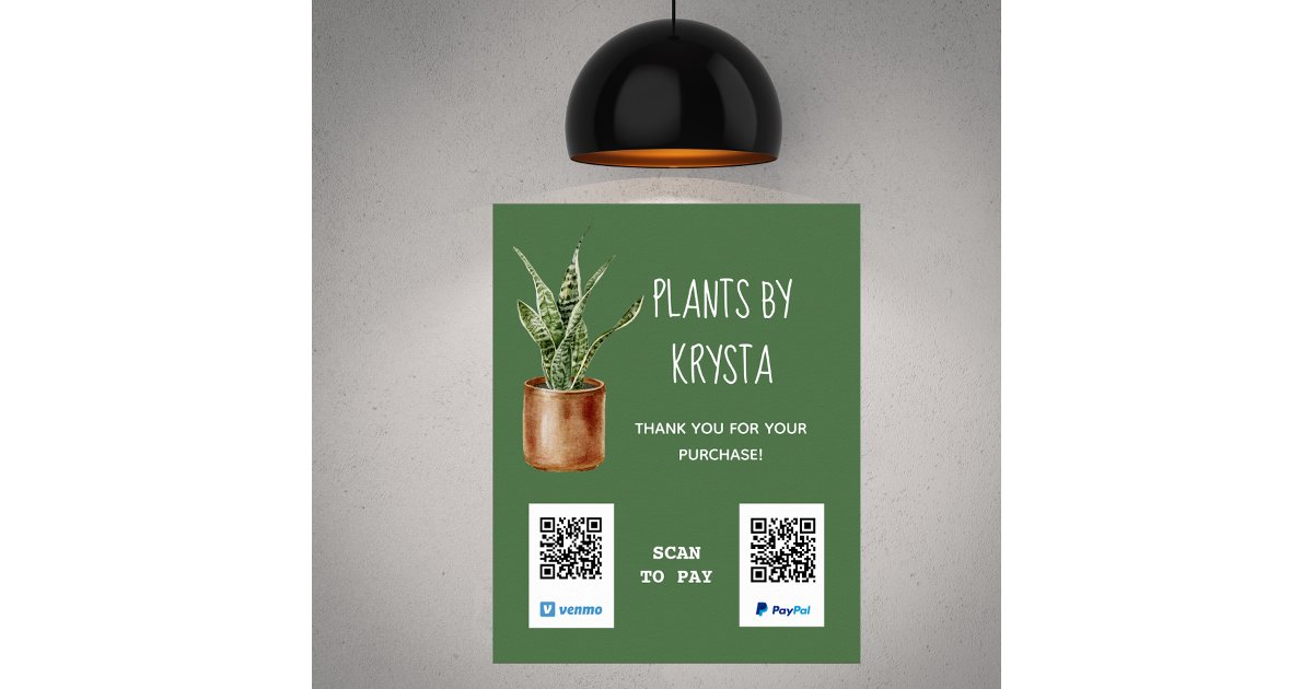 Container Plant Customizable QR Code Payment Poster | Zazzle